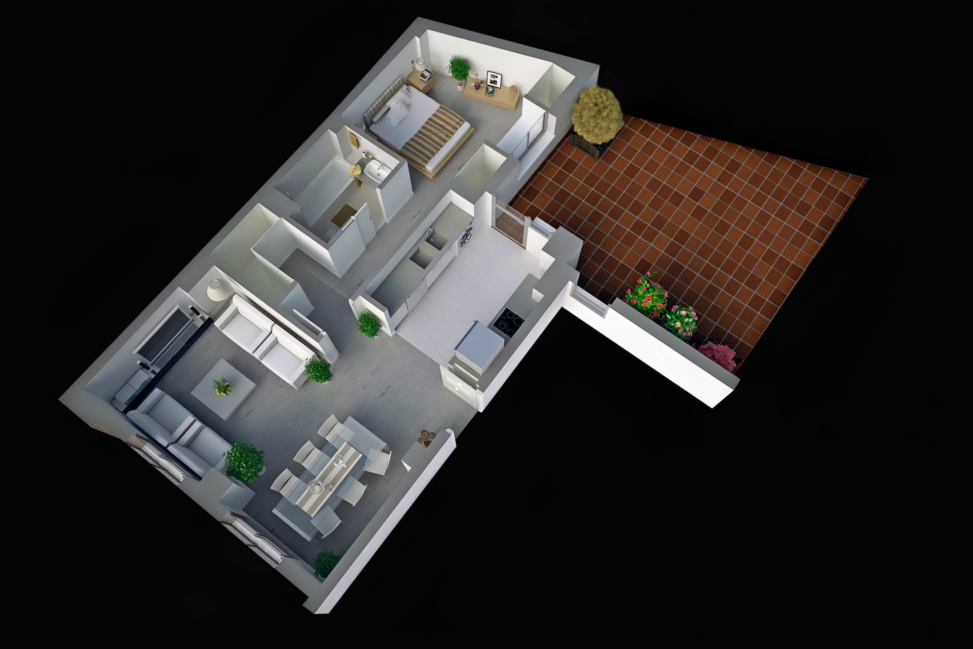 Plantas 3D Edificio Puerto – infografia Delcad